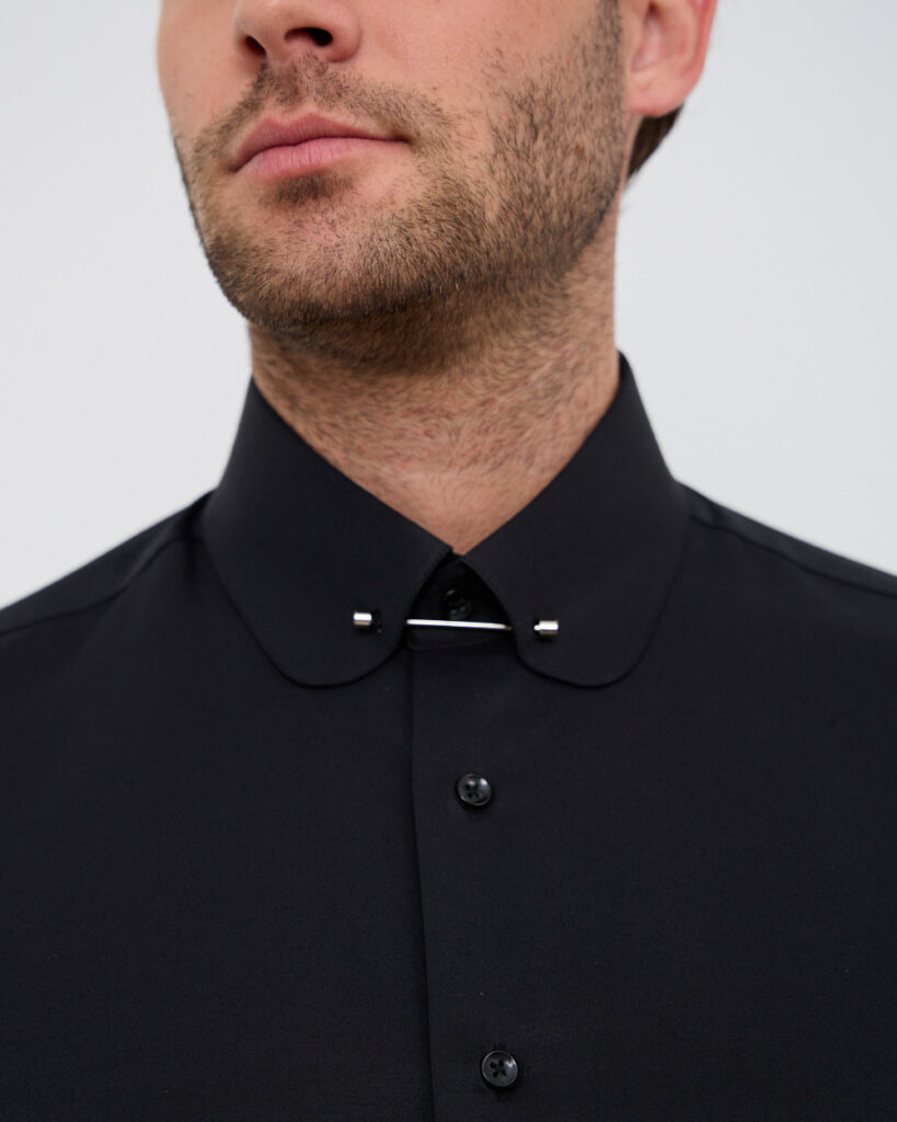 Club Collar Black Shirt