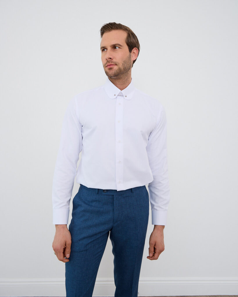 Club Collar White Shirt