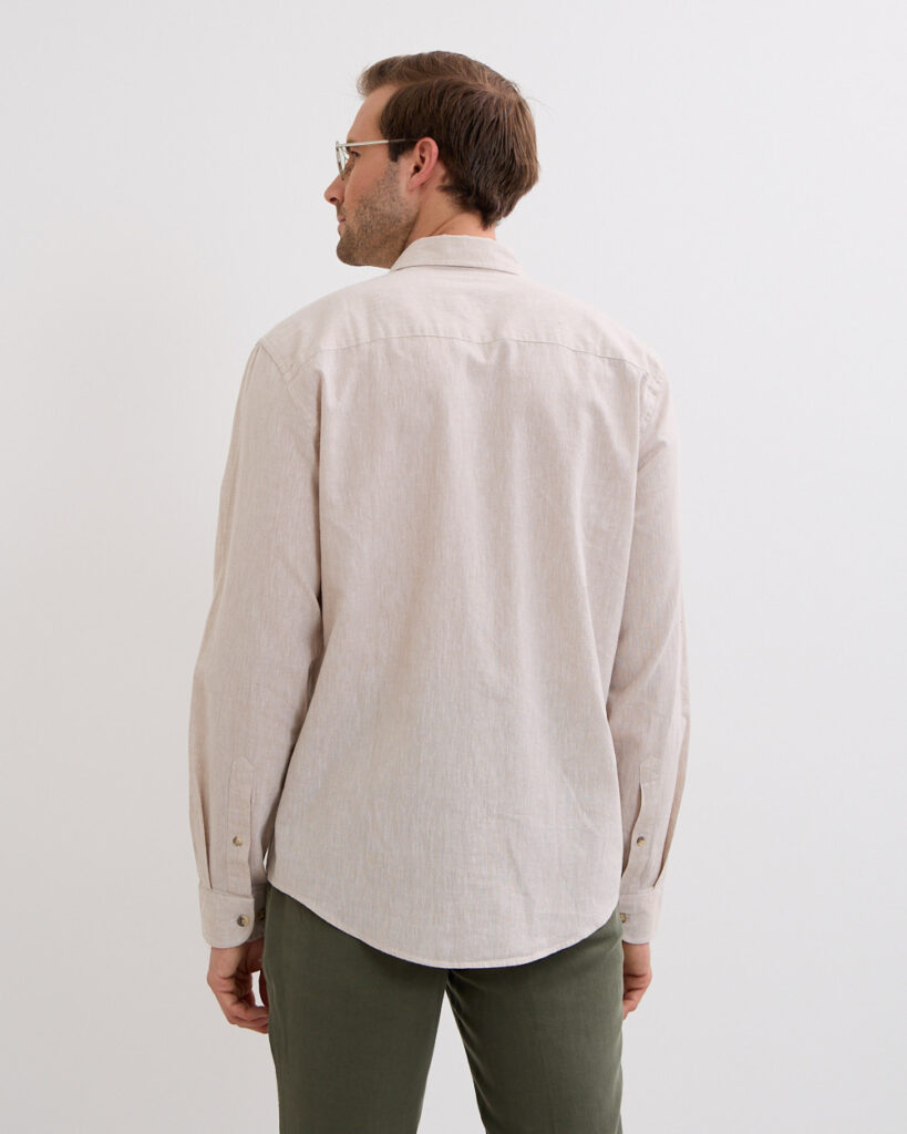 Beige Cascade Linen Shirt