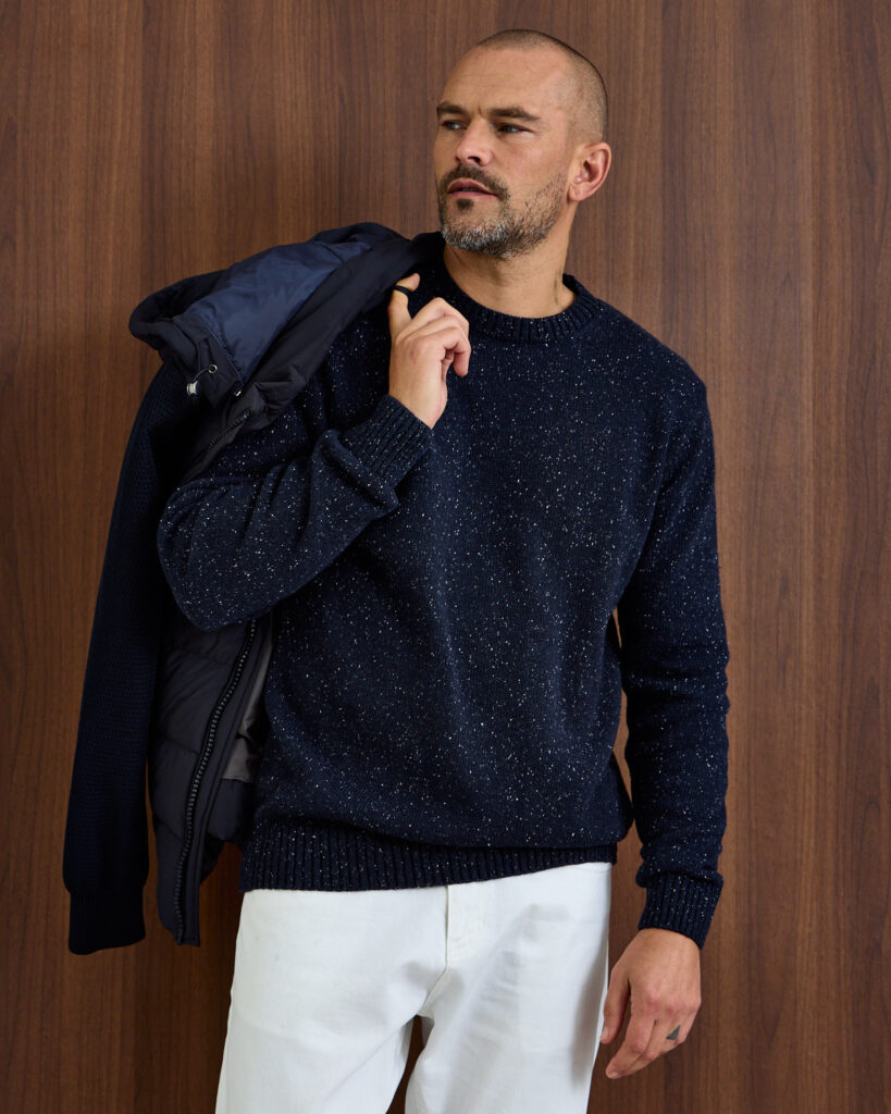 Navy Sleek Wool Sweater